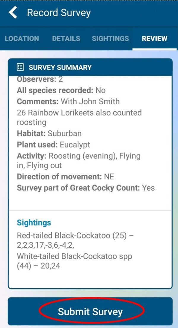 Great Cocky Count: Using the Birdata mobile app - BirdLife Australia