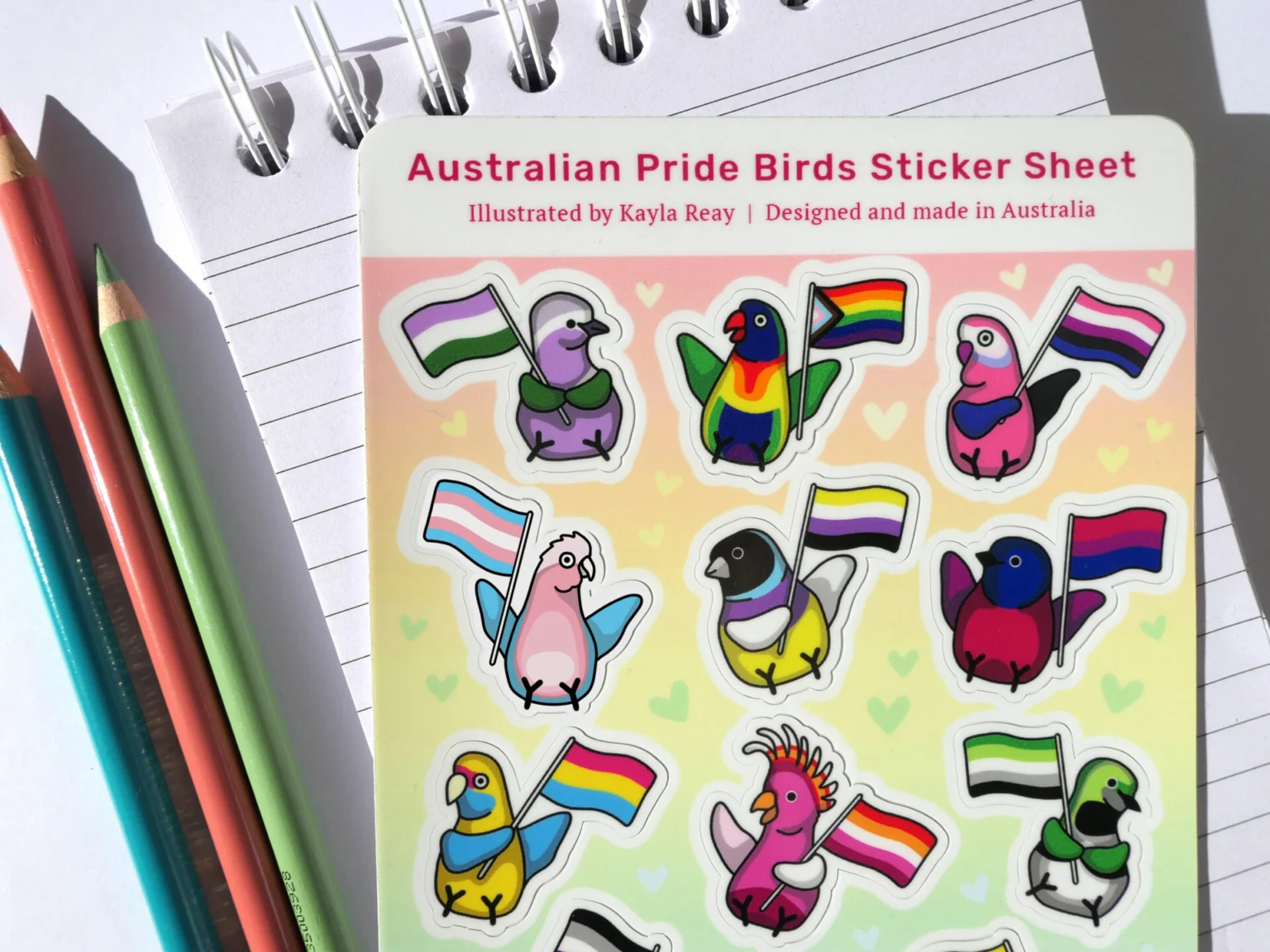 Australian Lgbt+ Pride Birds Vinyl Sticker Sheet - BirdLife Australia
